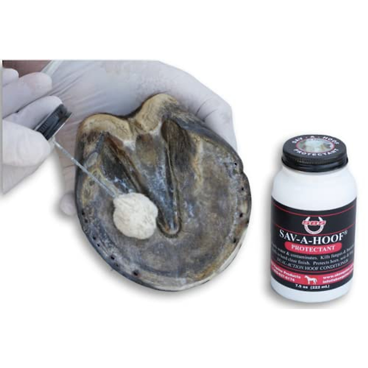 SAV-A-HOOF PROTECTANT by SBS Equine , Dual-Action Hoof Conditioner, Antiseptic Barrier Against Infection, Repels Moisture & Contaminates, 7.5 fl. oz.
