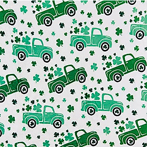 St. Patrick's Day Throw Blanket: Decorative Truck Full of Luck with Shamrock Clovers on Distressed Background Cozy Fuzzy Fleece Decorative Accent for Couch Sofa Chair Bed or Dorm (Irish Go Lucky)
