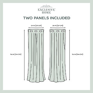 Exclusive Home Velvet Heavyweight Light Filtering Grommet Top Curtain Panel Pair, 54"x96", Soft Grey