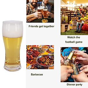 BPFY 6 Pack 16oz Pilsner Beer Glasses, Bar Glassware, Drinking Glasses for Home Kitchen Entertainment