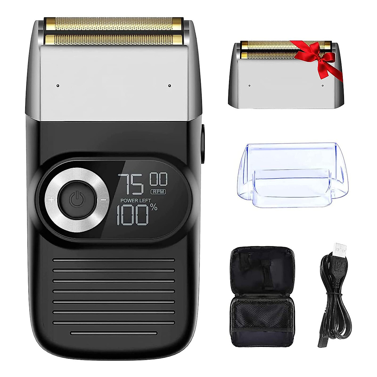 Head Shaver for Bald Men,2 in 1 Electric Shaver for Men, 3-Speed Adjustable Clippers for Men,Washable Foil Shaver with LCD Display,Professional Beard Trimmer with Replacement Blade