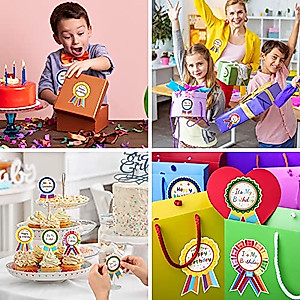 30 Pieces Birthday Crowns for Kids Classroom with 300pcs Happy Birthday Stickers for Students Boys Girls School Preschool Teacher Supplies Birthday Party Favors
