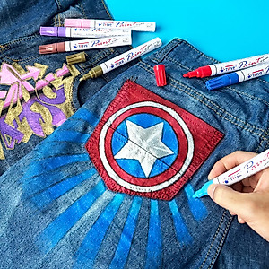 White Paint Marker Paint Pens - 5 Pack Oil Based Permanent Marker Pen, Medium Tip, Waterproof & Quick Dry, for Office, Art projects, Rock Painting, Ceramic, Glass, Wood, Plastic, Metal, Canvas