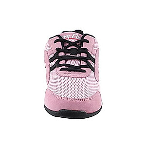 Very Fine Dancesport Shoes - Unisex-Adult Jazz Ballroom Exercise Dance Sneaker VFSN012 + Shoe Bag (Pink, Size 5.5)