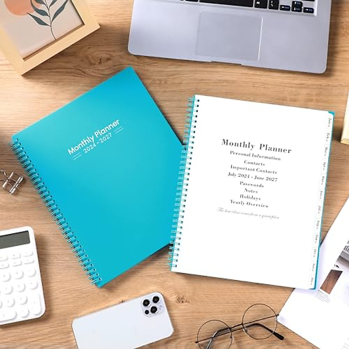 2024-2027 Monthly Planner/Monthly Calendar - 3 Year Monthly Planner 2024-2027, JUL 2024 - JUN 2027, 9" x 11", 36 Monthly Planner + Pocket - Teal