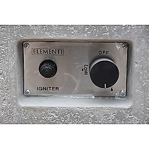 Elementi Outdoor Hampton Fire Pit Table 56 x 32 Inches Grey Durable Fire Bowl Glass Reinforced Concrete Rectangle Fire Table Liquid Propane Patio Fire Place Includes Burner and Lava Rock