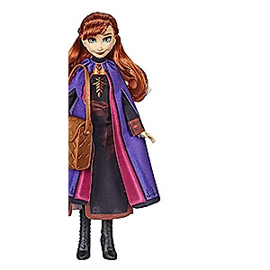 Disney Frozen Anna Doll with Buildable Olaf Figure & Backpack Accessory, Inspired by 2 Movie, Brown
