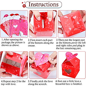 Small Valentines Boxes Valentines Hearts Box Valentine's Day Paper Wrapping Box with Heart Bow for Wedding Baby Shower Party Supplies, 3 Colors (9)