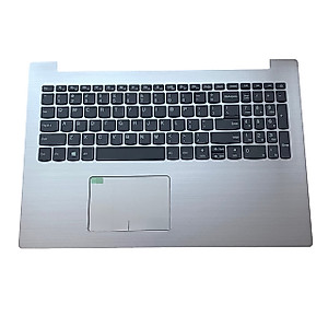 Replacement for Lenovo IdeaPad 320-15 320-15IKB 330-15AST 80xs0024us Laptop Upper Case Palmrest Keyboard Touchpad Assembly Part 5CB0N86311 SN20M63090 Top Cover Sliver