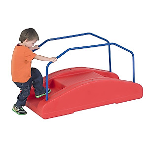 Children's Factory-3004 Red Rocker/Toddler Bridge with Rails, Rocking Teeter Totter for Kids/Toddlers, Indoor/Outdoor Play Equipment for Classroom/Playroom
