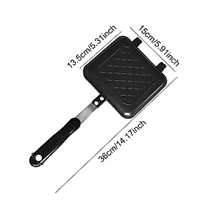 Double-Sided Frying Pan, Sandwich Maker, Double-Coated Non-Stick Grilled Sandwich and Panini Maker, Waffle Pancake Snack Griddle Pan Kitchen Tortillas Sandwich Maker