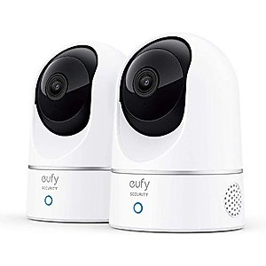 eufy Security S220 Indoor Cam 2-Cam Kit, 2K Security Indoor Camera Pan & Tilt, Plug-in Camera with Wi-Fi, Human & Pet AI, Voice Assistant Compatibility, Motion Tracking, Homebase not Compatible