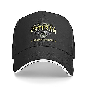 JOocla U.S. Army Veteran - Proud to Serve Baseball Cap Sports Beach Back Buckle Brim Adjustable Hat