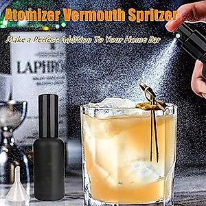 Cocktail Atomizer Sprayer - 1.7OZ / 50ml, Cocktail mister Vermouth Spritzer Bitters Spray Bottle for Cocktails Portable Perfume Refillable Sprayer, SC008 (Black)