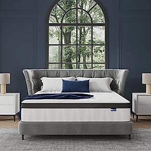 Avenco 10 Inch Twin Mattress, Hybrid Mattress in a Box with Independent Spring, Soft and Comfort Medium Firm Twin Size Mattress, Edge Support, Pressure Relief, Back Pain Relief, CertiPUR-US.