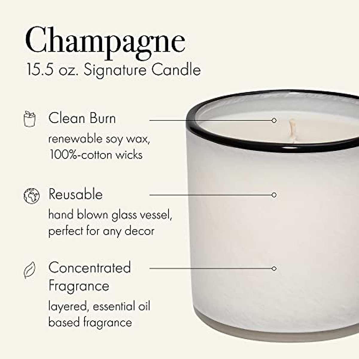 LAFCO New York Signature Scented Candle (Champagne, Penthouse - 15.5 oz)