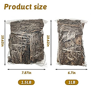 Hamiledyi Reptile Bark Bedding Tortoise Cork Bark Flats Natural Bulk Terrarium Cork Wood Tank Substrate Supplies for Snake Spiders Bearded Dragons Hermit Crabs Geckos (1 LB)