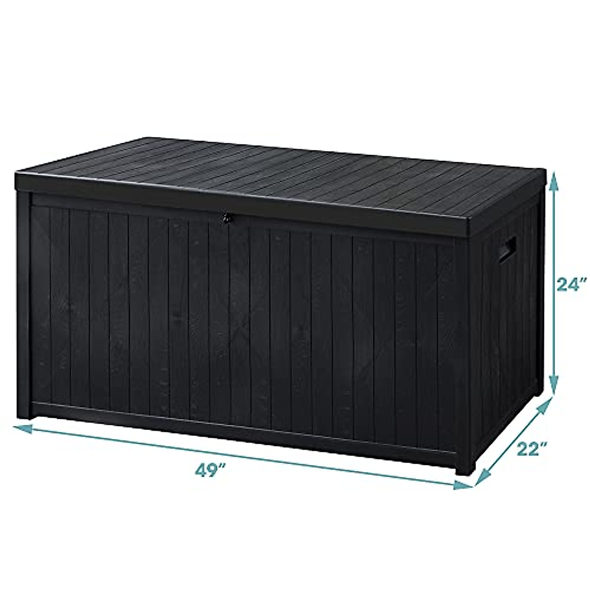 SUNVIVI OUTDOOR 120 Gallon Large Patio Storage Box Deck Boxes Outdoor Waterproof Patio Cushion Storage Outside Container for Pool Towel, Garden Tools, Toys, Black