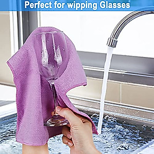 CCidea 12 Pack Microfiber Cleaning Cloth Reusable Cleaning Rags Kitchen Dish Towels Set, Soft Lint Free Cleaning Rags for House, Bathroom, Car Care (12x12 inch-B) (Clear Inventory)