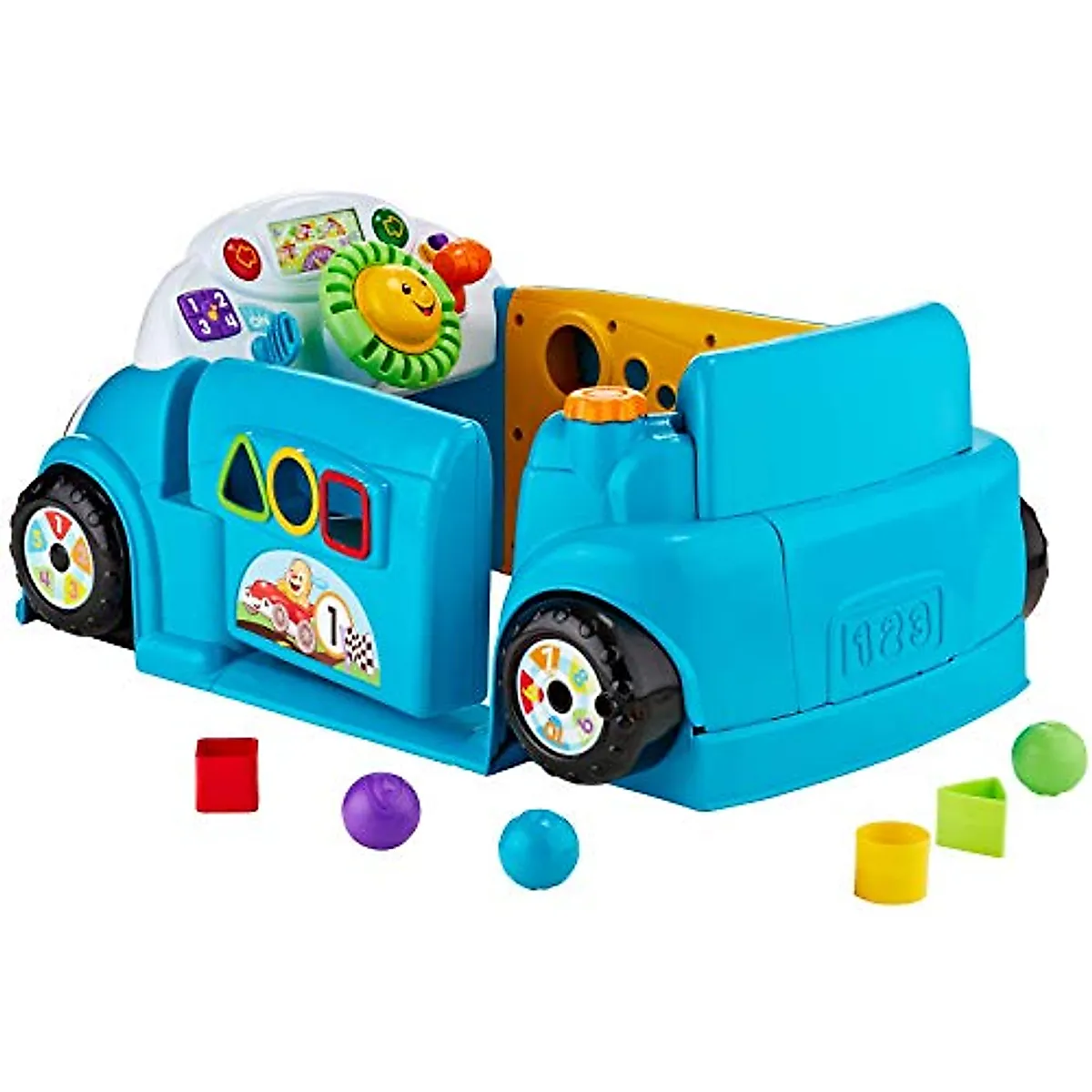 Fisher-Price Laugh & Learn Baby Activity Center, Crawl Around Car, Interactive Playset with Smart Stages for Infants & Toddlers, Blue (Amazon Exclusive)