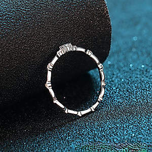 StarGems 0.1ct Moissanite 925 Silver Platinum Plated Four Prong Band Ring B4459-0.1ct-8