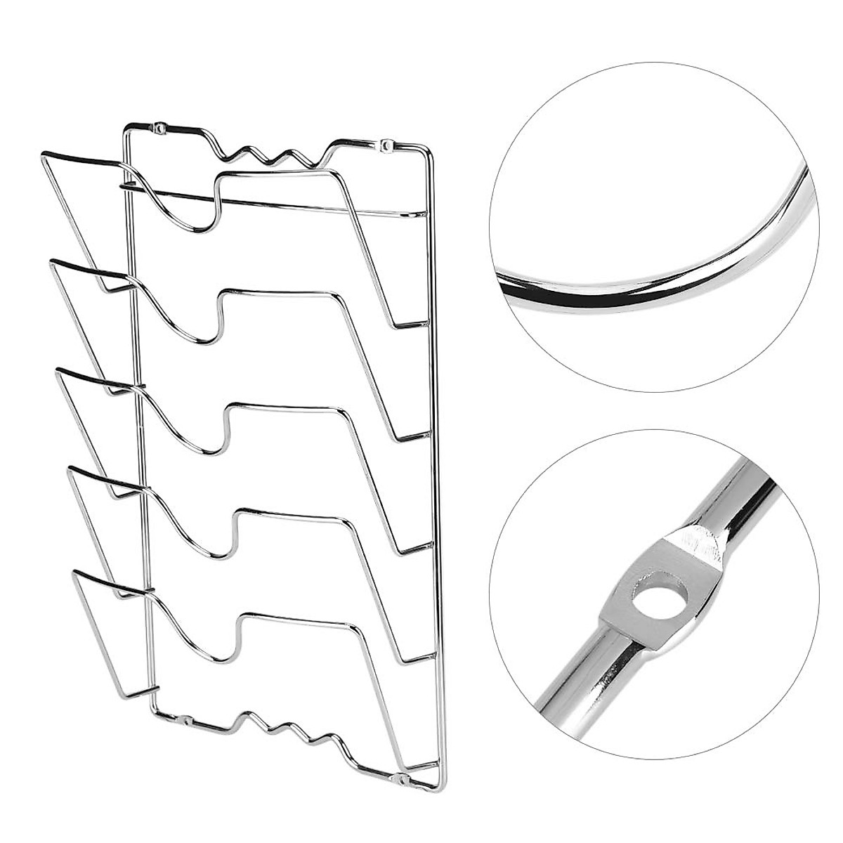 Pot Lid Holder, Iron Kitchen Organizer Rack Rest Wall Door Mounted Kitchen Cabinet Storage Rack Holder for Pot & Pan Lids