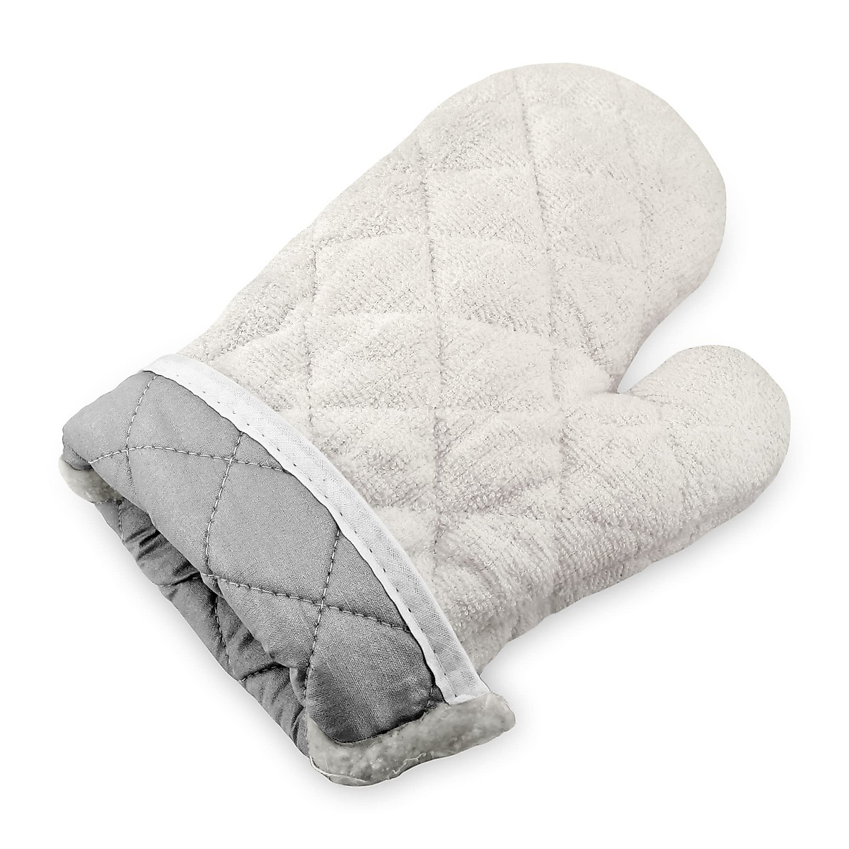 New Star Foodservice 32123 Terry Cloth Oven Mitts, Up to 400F, 13-Inch, Set of 2