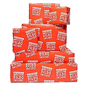 CENTRAL 23 Red Wrapping Paper for Women - 6 Sheets Gift Wrap With Tag - Bridal Shower Wrapping Paper for Her - For Bachelorette Party - Recyclable