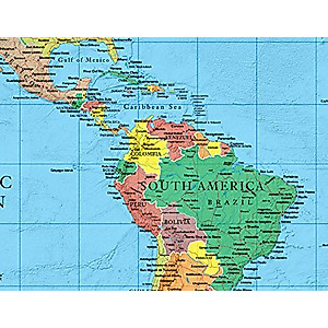 30x48 World Wall Map by Smithsonian Journeys - Blue Ocean Edition (30x48 Laminated)