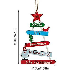 Christmas Hanging Wooden Pendants | Suspensible Wood Christmas Table Ornaments No Rough Edges - Christmas Decor Crafts for DIY Christmas Tree Children's Kumprohu