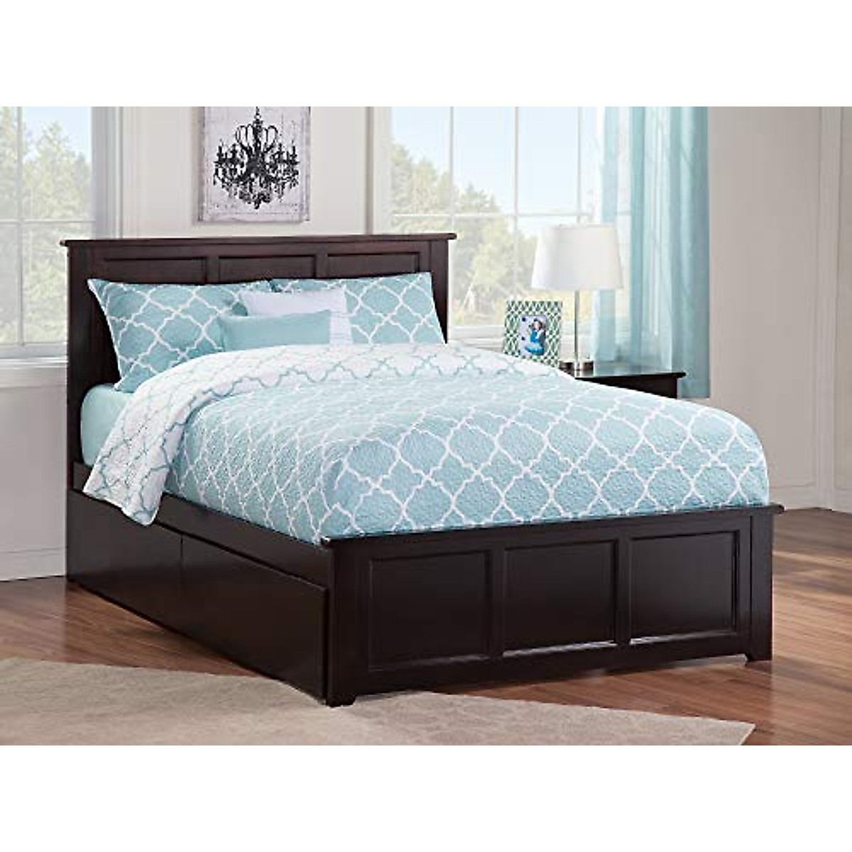 Atlantic Furniture AR8636111 Madison Platform Bed with Matching Foot Board and 2 Urban Bed Drawers, Full, Espresso