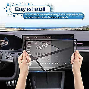 Coleya 2021 2022 2023 Model S/Model X Screen Protector for Tesla Model (Base/Long Range/Plaid) 17-inch Touch Screen, 2022 2023 Model S Model X Tempered Glass HD Transparent Protective Film