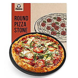 Chef Pomodoro Round Pizza Stone for Oven and Grill, Best Baking Stone for Ovens and Grills, Pizza Baking Stone for Pizza and Bread Baking, BBQ Pizza Stone, Durable - 15 inch