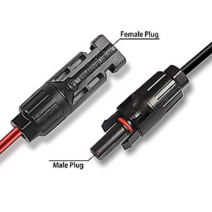 GELRHONR 4.9FT 12AWG Solar Connector to XT60 Female Extension Cable for Solar Panel RV Portable Power Station Solar Generator-1.5M 4.9Ft