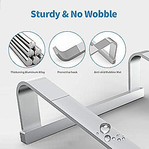 Laptop Stand for Desk，Stable MacBook Pro Stand，Ergonomic Aluminum Computer Riser for 12 13 15 16.2 inch ，Computer Cooling Stand for Mac MacBook Pro Air,HP, Dell, More PC Notebook (Silver)