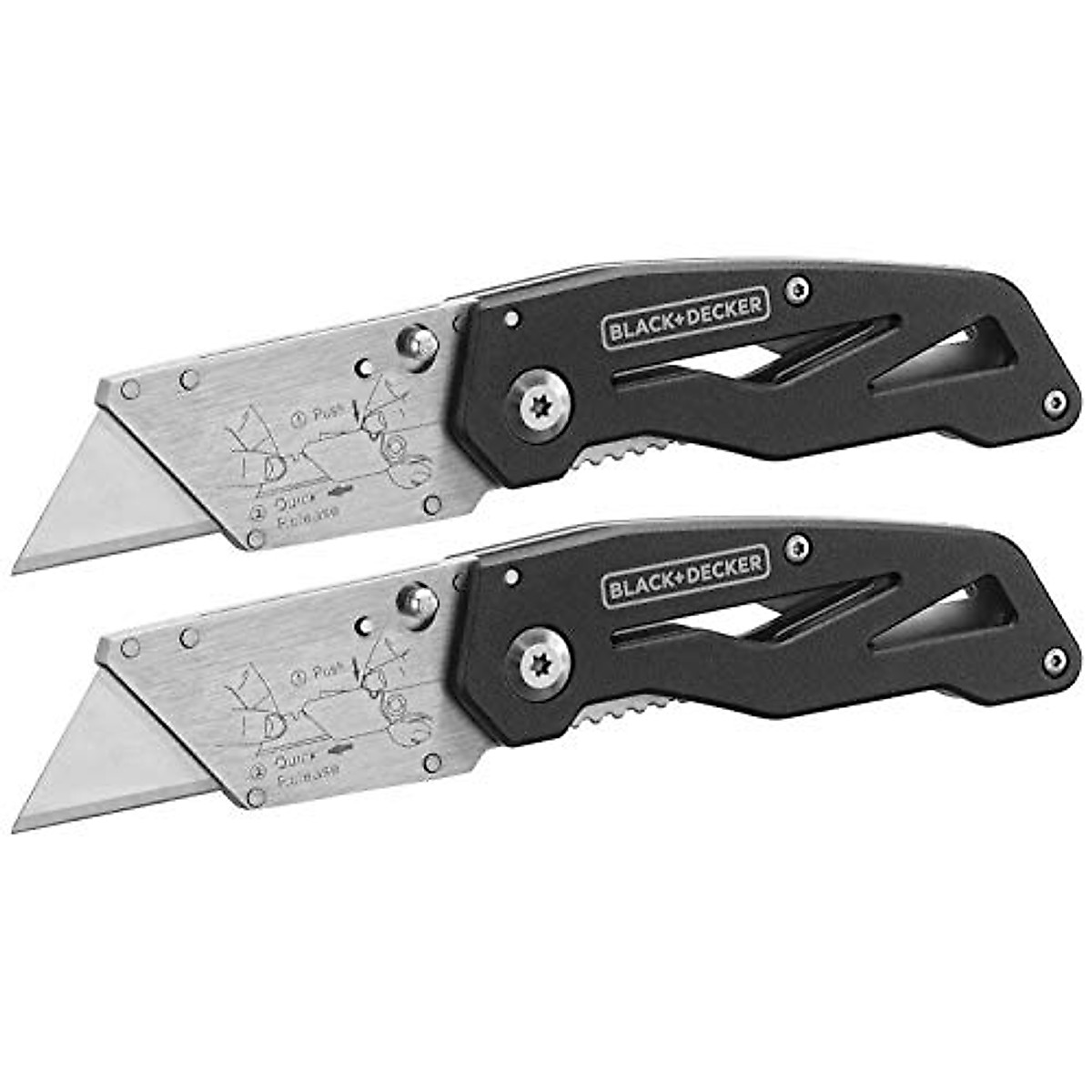 BLACK+DECKER Utility Knife, Folding, 2 Pack (BDHT10001)