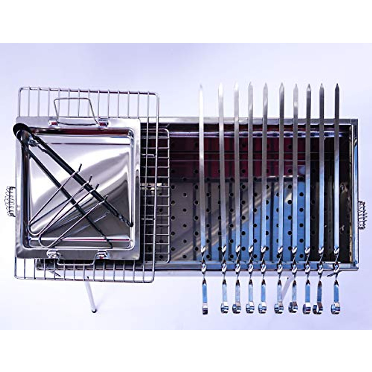 Stainless Steel Charcoal Grill Kebab BBQ Portable Mangal