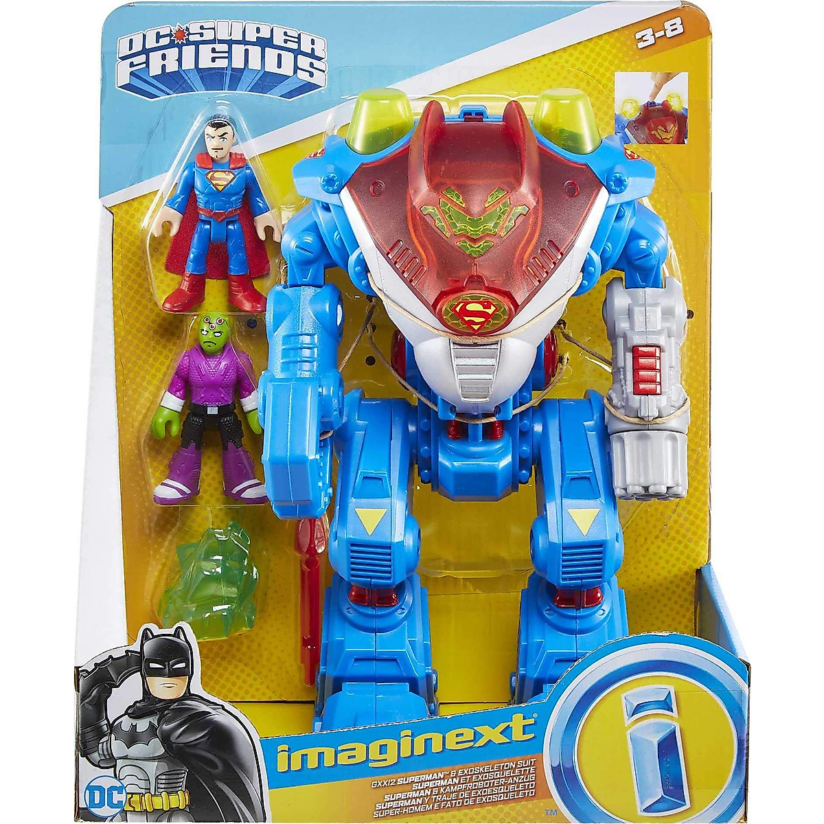 Fisher-Price Imaginext DC Super Friends Preschool Toy Superman Robot Playset with Lights Sounds & 2 Figures for Pretend Play Kids Ages 3+ Years