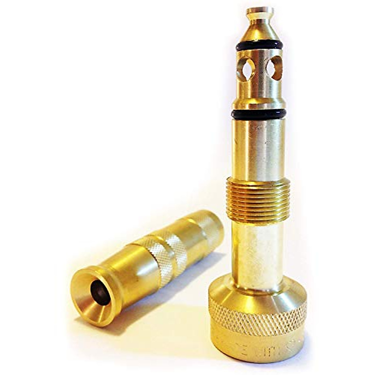 Hose Nozzle High Pressure - Lead-Free Brass for Car Or Garden - Solid Brass - 2 Nozzle Set - Adjustable Water Sprayer from Spray to Jet - Heavy Duty - Fits Standard Hoses - with Gardening E-Book
