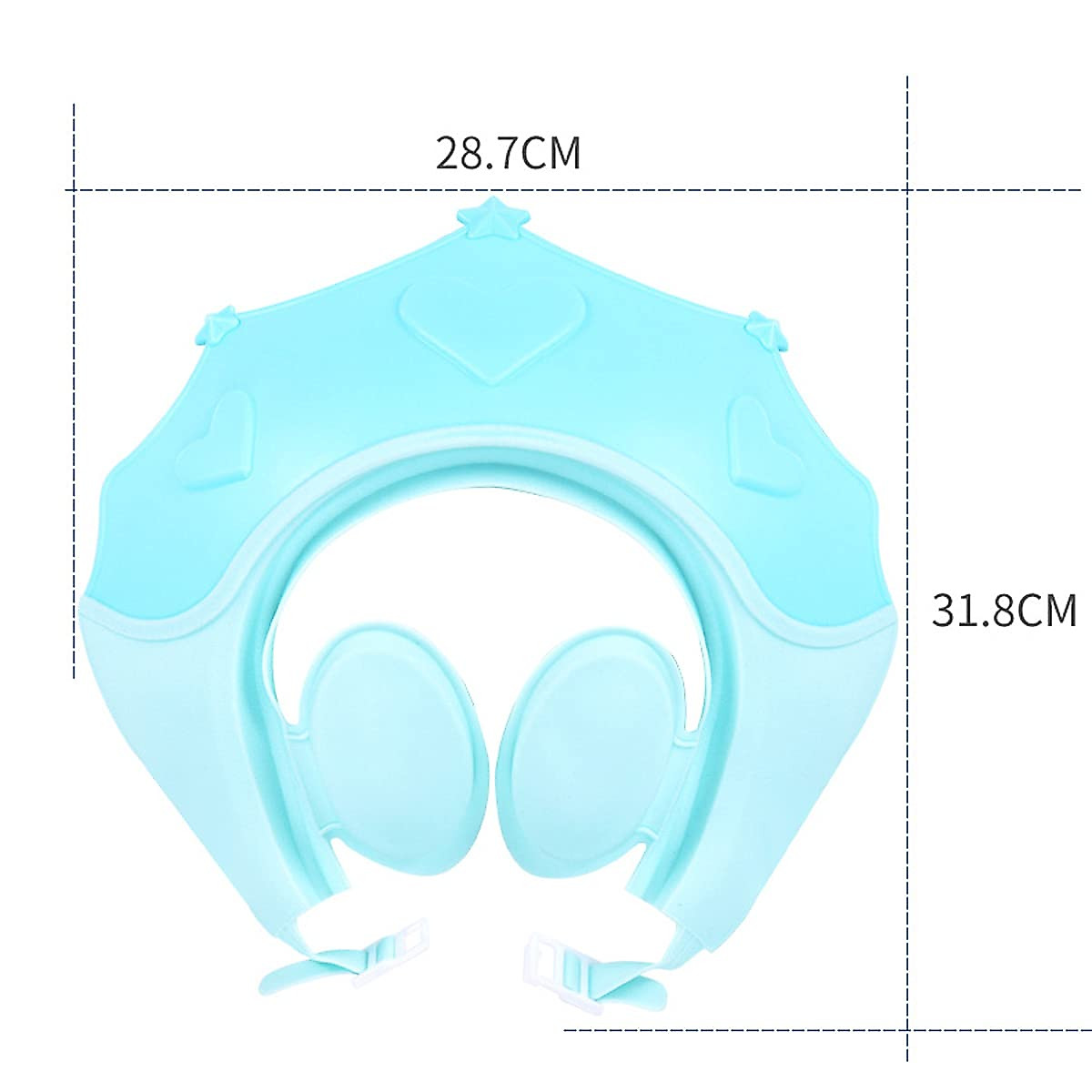 Baby Shower Cap Shampoo Visor Shield hat Kids Bath Washing Hair Rinser Prevents Water from Pooling in Face for Protector Toddler Children Eyes and Ears (Blue)