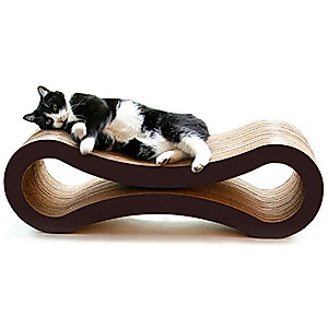 PetFusion Ultimate Cat Scratcher Lounge, Reversible Infinity Scratcher in Multiple Colors. Made from Recycled Corrugated Cardboard, Durable & Long Lasting. 1 Yr Warranty