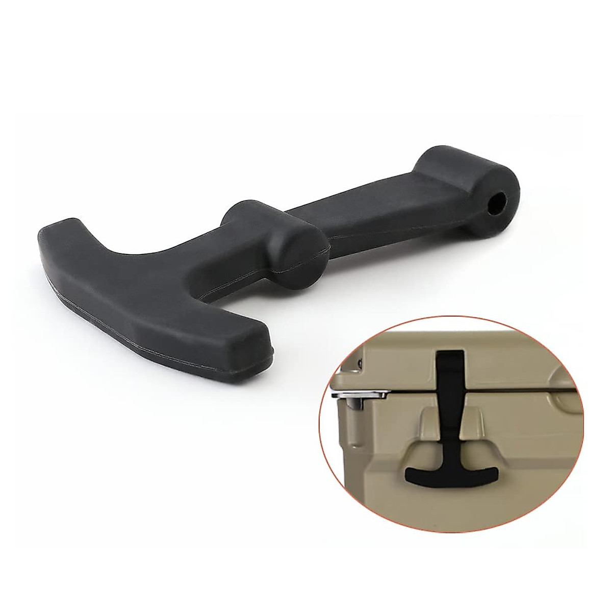 Sunsy Replacement Cooler Lid Latches Compatible with Yeti,RTIC Hard Coolers & Other Related Coolers, Durable Rubber T-Latch Helps Save Fingers/Knuckles