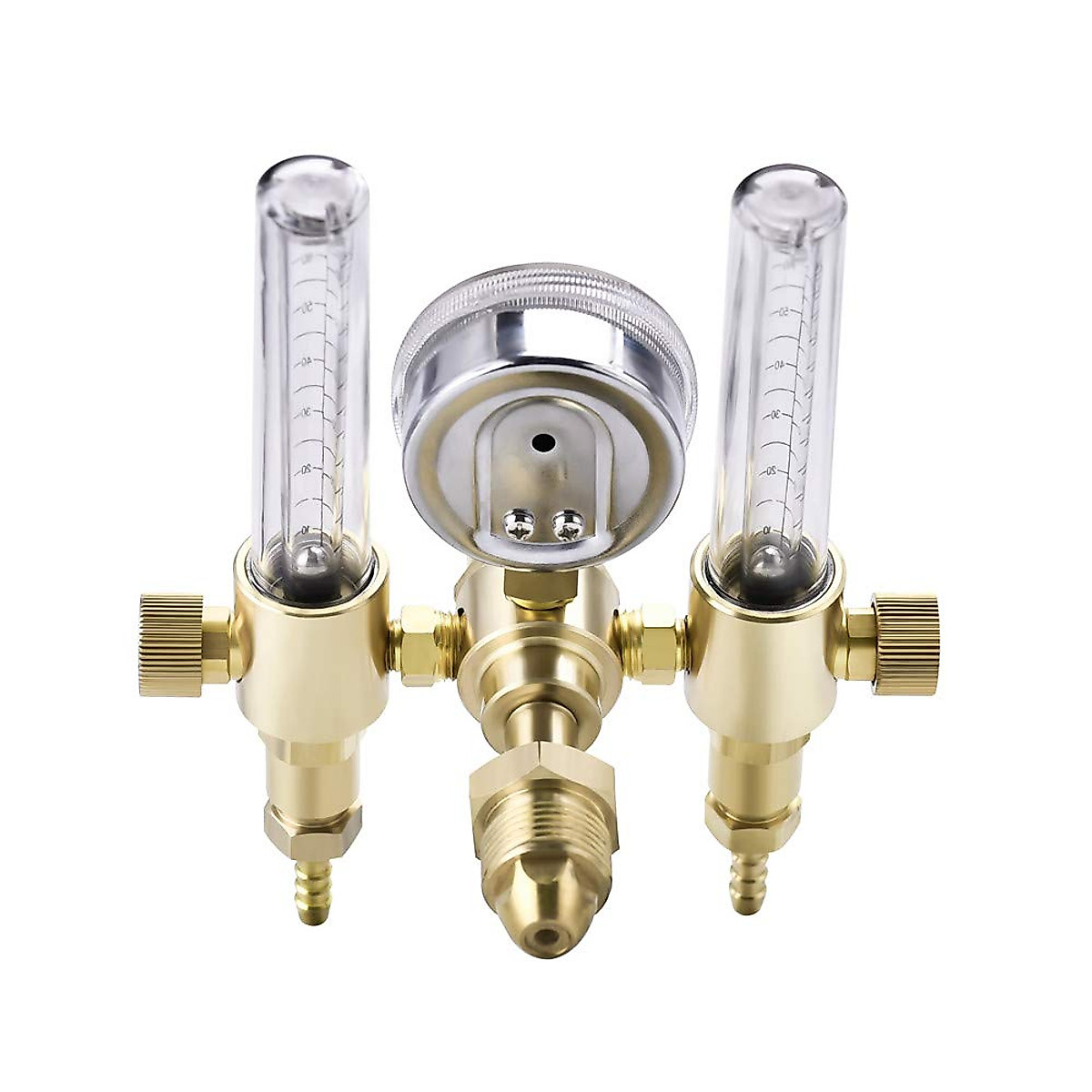 EZYOU Dual Output Argon MIG TIG Flow Meter & Regulator 0-60CFH CGA580 Inlet 5/"8 UNF-18RH Outlet