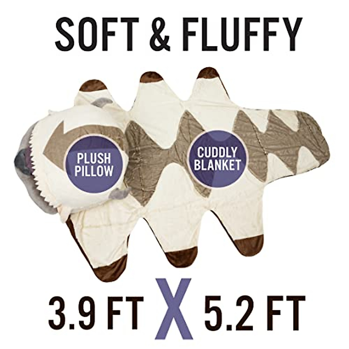 Avatar: The Last Airbender, Appa Fleece Blanket and Plush Bear Rug, Super Soft Lightweight, 100% Polyester