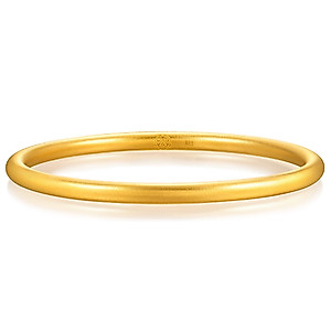 CHOW SANG SANG Cultural Blessings 999.9 24K Gold Price-by-Weight Gold Bangle Bracelet 93232K (Gold, 08 Wrist size 15-16cm)