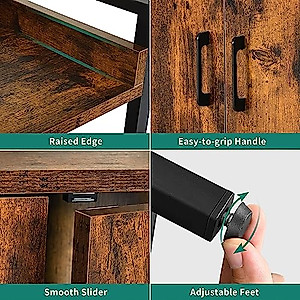 YITAHOME Large Hidden Cat Litter Box Furniture with 3 Shelves and Doors, Wood Litter Box Enclosure, Cat Washroom Storage, Brown