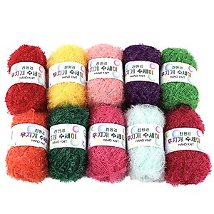 Rainbow Crochet Yarn 10 Skeins Assorted Colors 100% Polyester