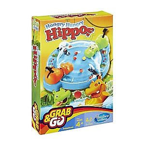Hasbro Family Grab and Go Variety Pack Bundle: Clue, Monopoly, Connect 4 and Hungry Hungry Hippos Travel Sized Board Games (4 Items)