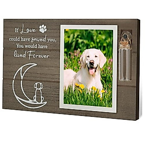 BlissfulAbode Dog Memorial Picture Frame with Pet Urns for Dogs Ashes,Pet Owner Home Décor,Remembrance and Condolences Gifts for Loss of Dog,Wooden (4 X 6 Inches)