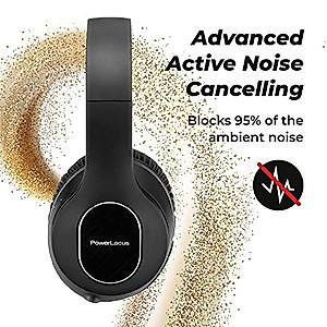 PowerLocus Active Noise Cancelling Headphones Over Ear, Wireless Headphones with Microphone, Hi-Fi Stereo, Soft Memory Foam Ear Cups, 35H Playtime and Fast Charging for Phones, Home Office, TV, Travel